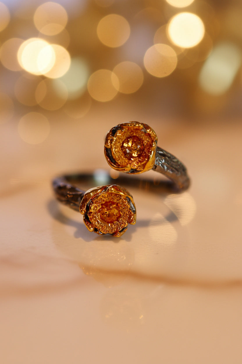 Orange Sapphire Adjustable Ring – Raku Gallery