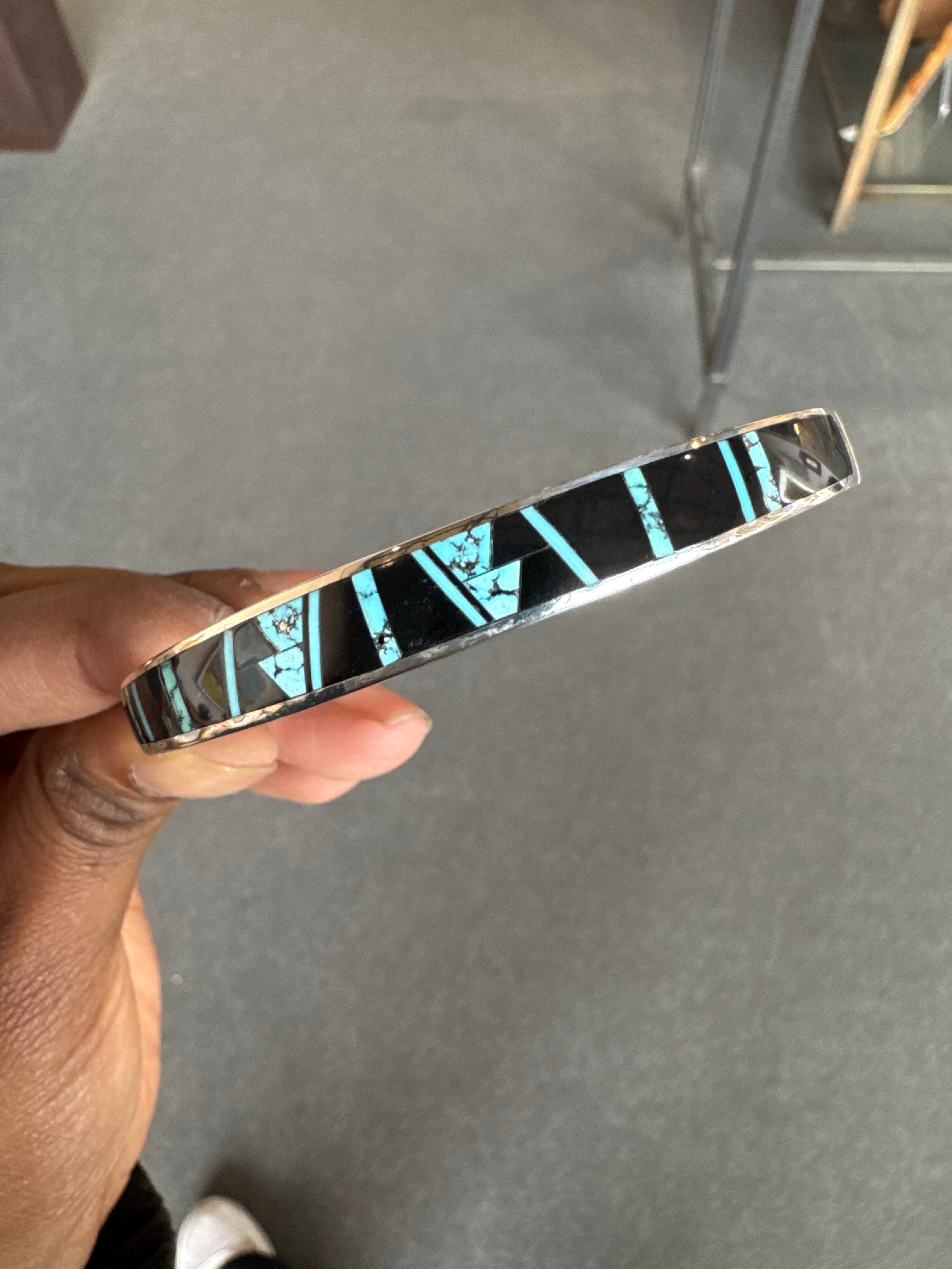 Black Jade and Turquoise Fancy Cuff – Raku Gallery