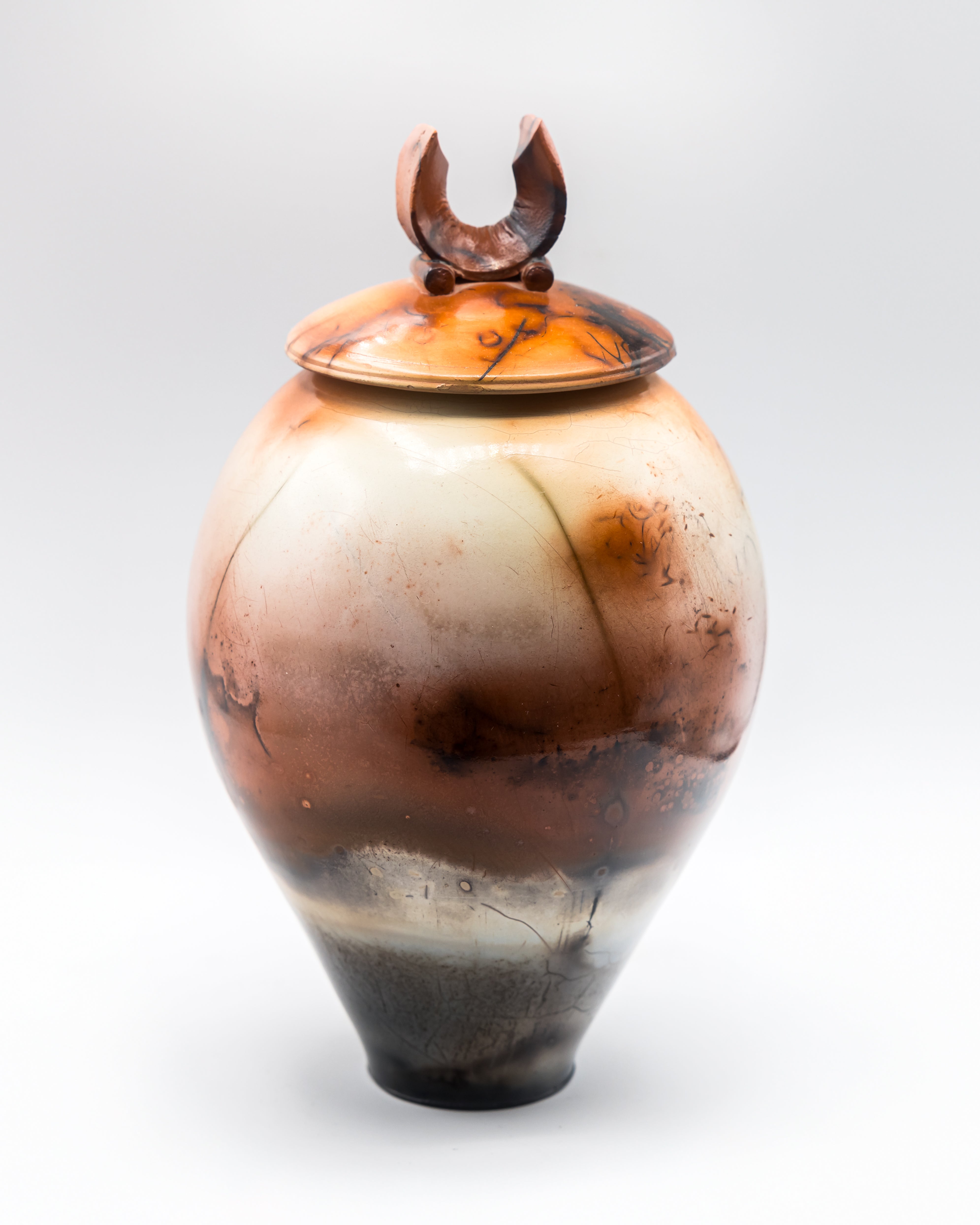 Saggar-Fired Lidded Vase – Raku Gallery