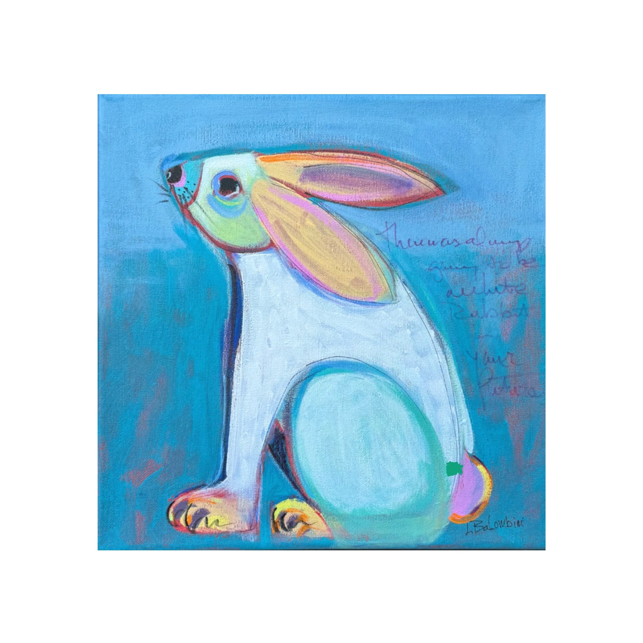 White Rabbit 12x12 Framed – Raku Gallery