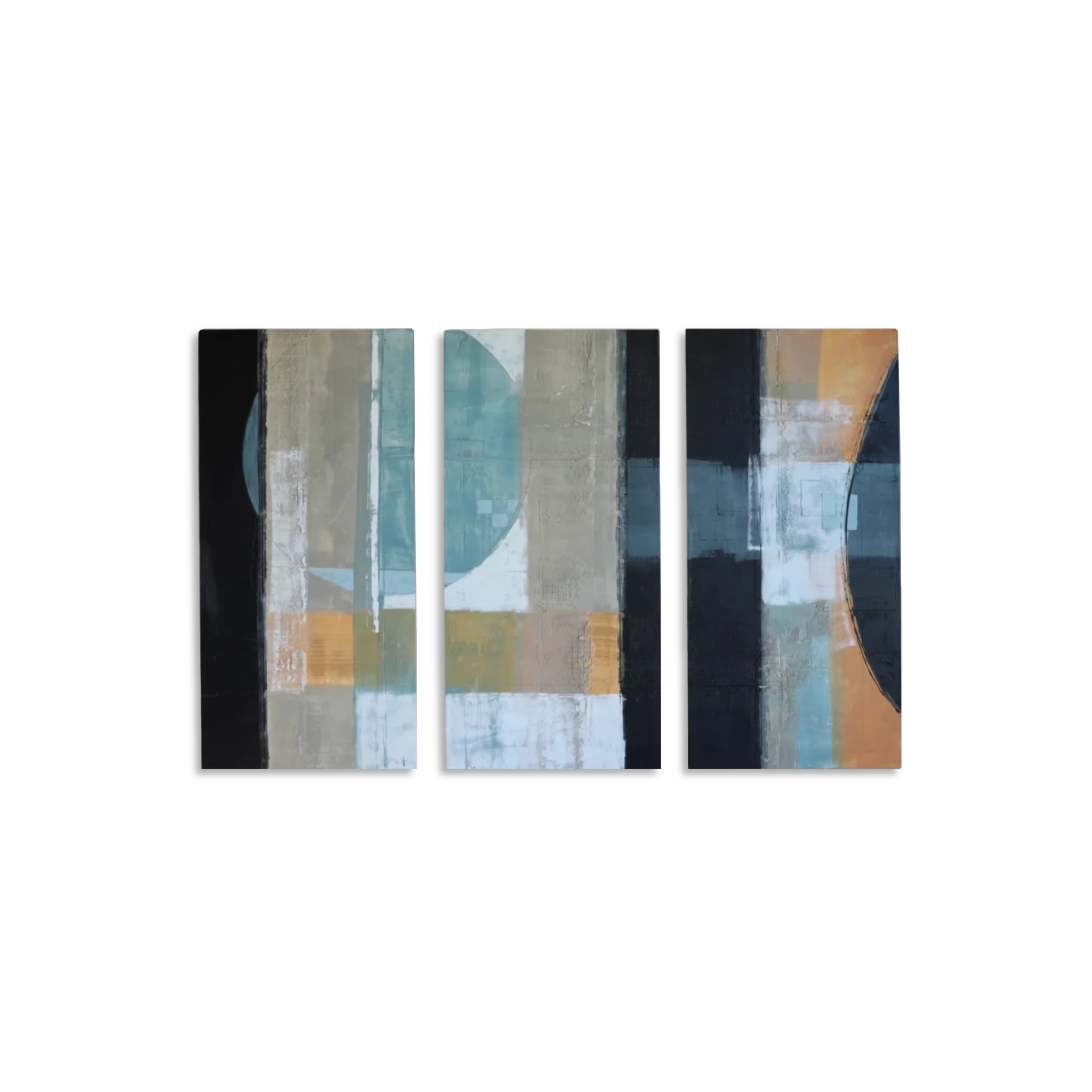 Grey Blue Triptych – Raku Gallery