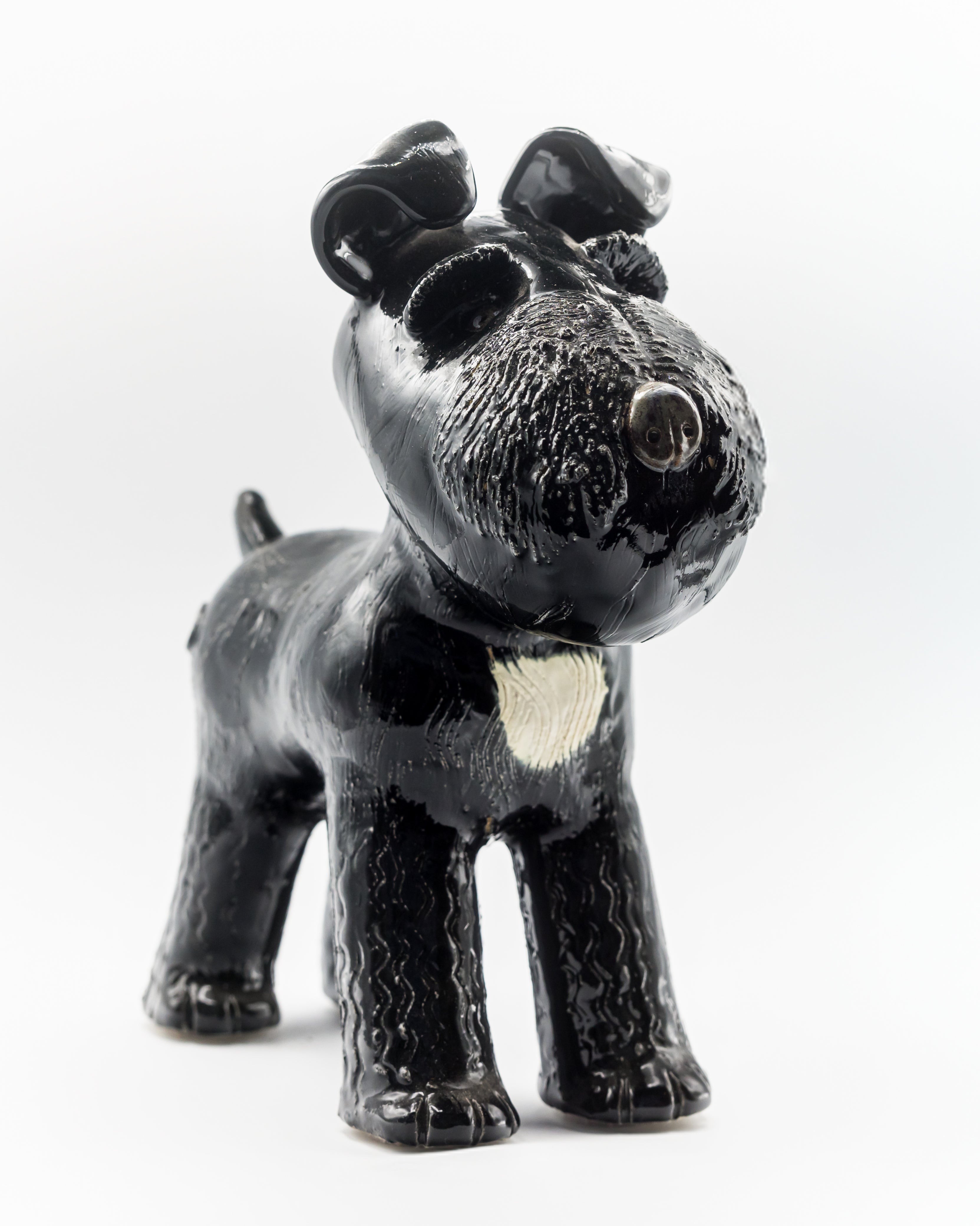 Ceramic Black Schnauzer by Susan Morse – Raku Gallery