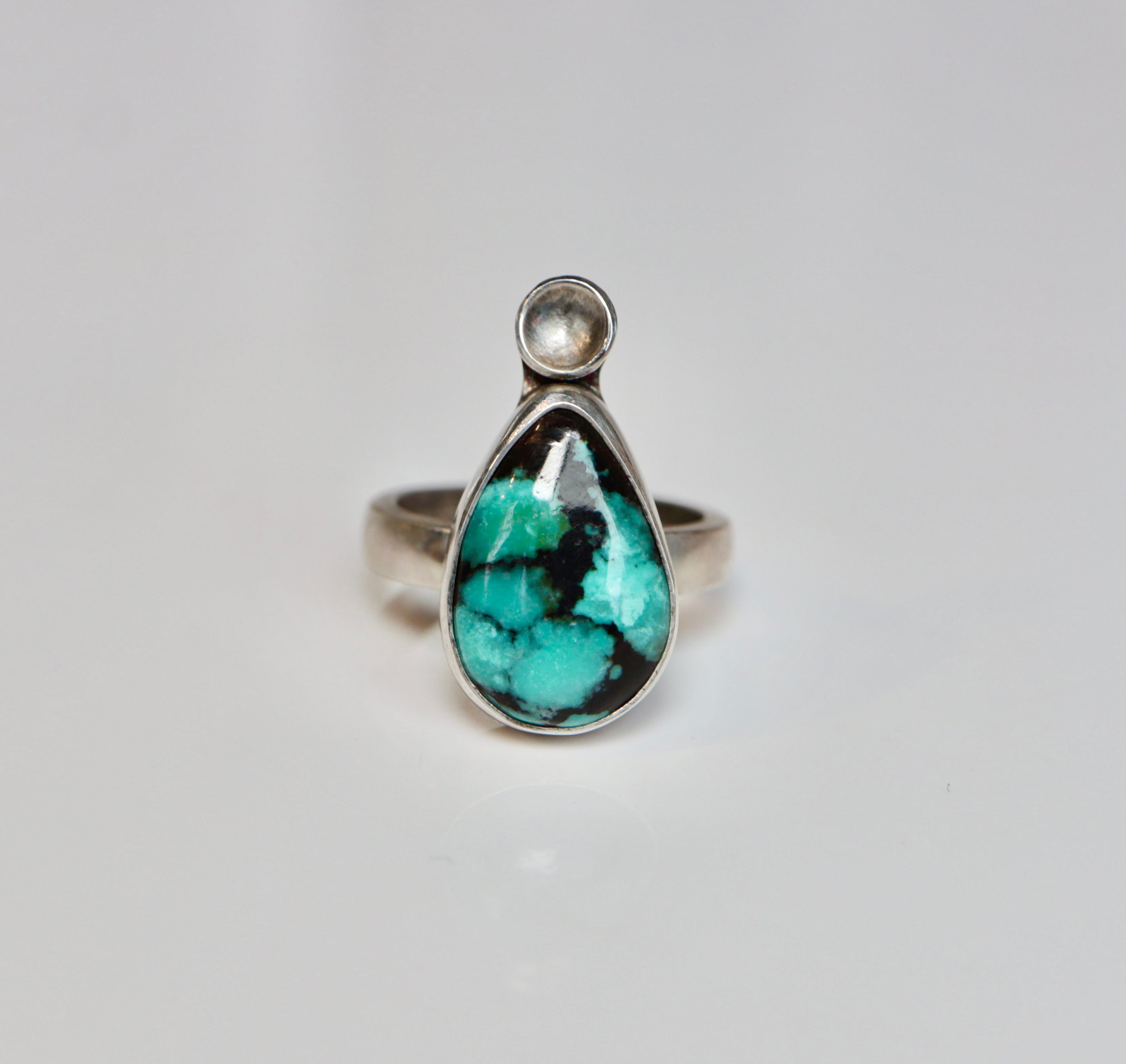 Turquoise Tear Drop Ring – Raku Gallery
