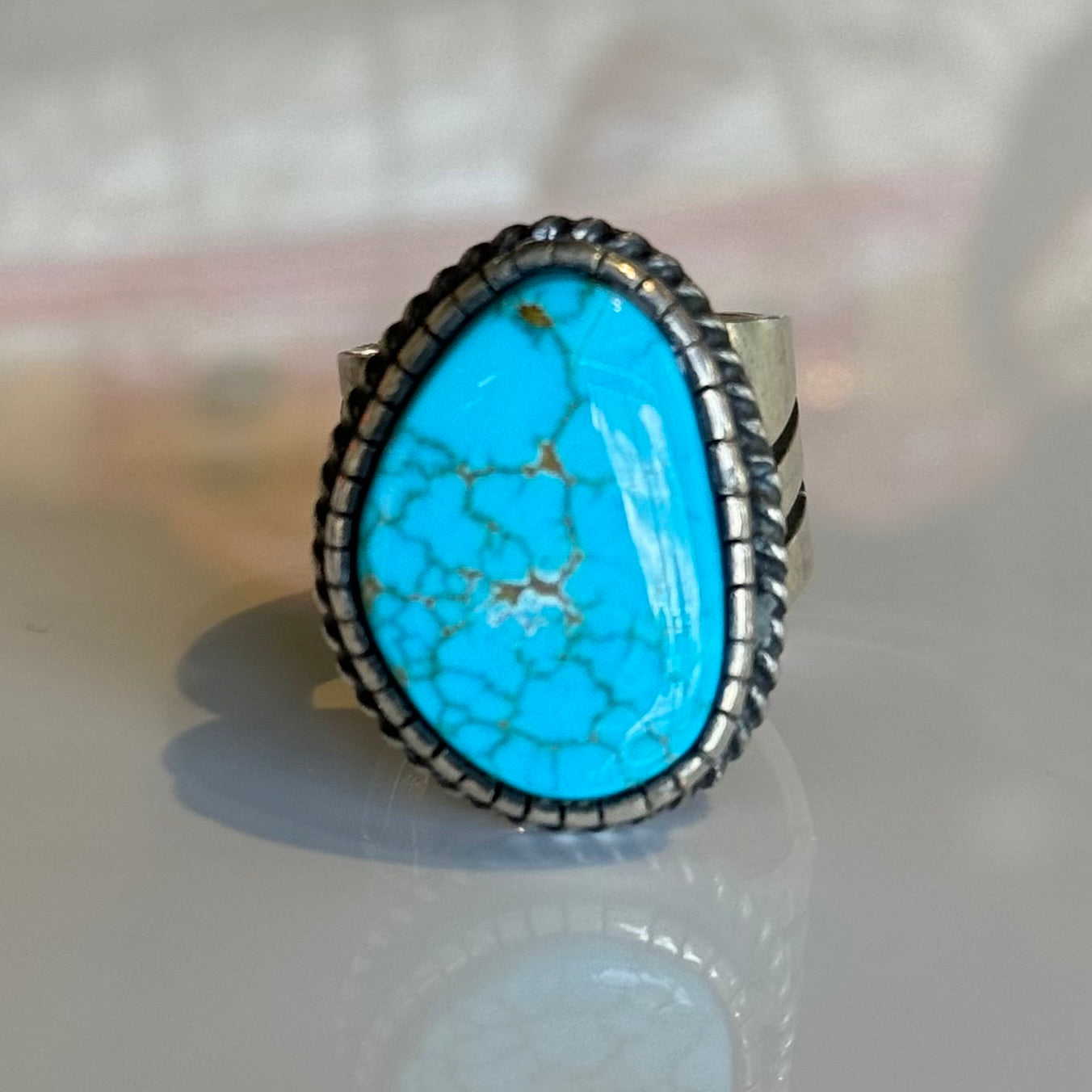 Turquoise Adjustable Ring – Raku Gallery